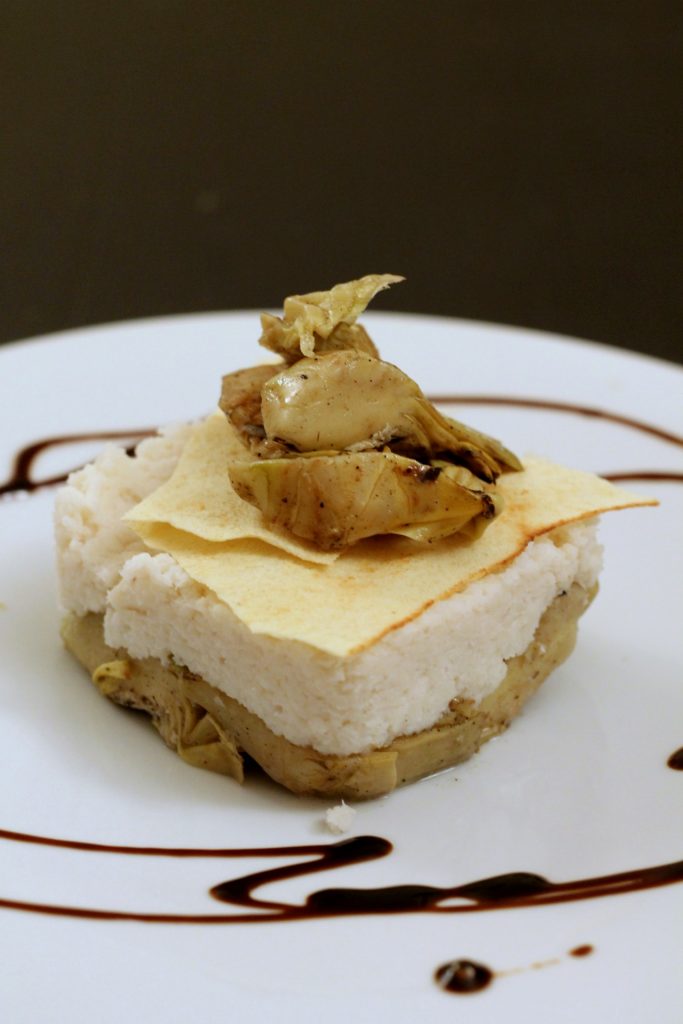 Millefoglie di merluzzo mantecato, carciofi e pane carasau | Un ...